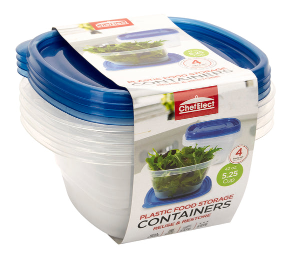 ChefElect 4 pack 42oz Deep Square Food Container – TDC USA INC